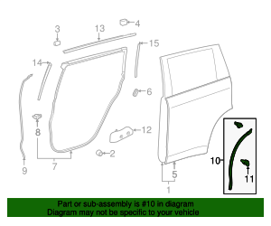 2014-2019 Toyota Highlander Weatherstrip 67887-0E050 | AutoNationParts.com