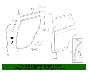 2008-2023 Toyota Door Weather-Strip Clip 67869-20030 | Toyota Parts
