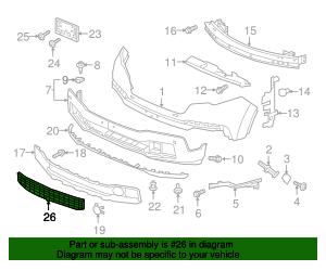 71113-T6Z-A00 - Mesh Front Bumper (Lower) - 2017-2020 Honda Ridgeline ...