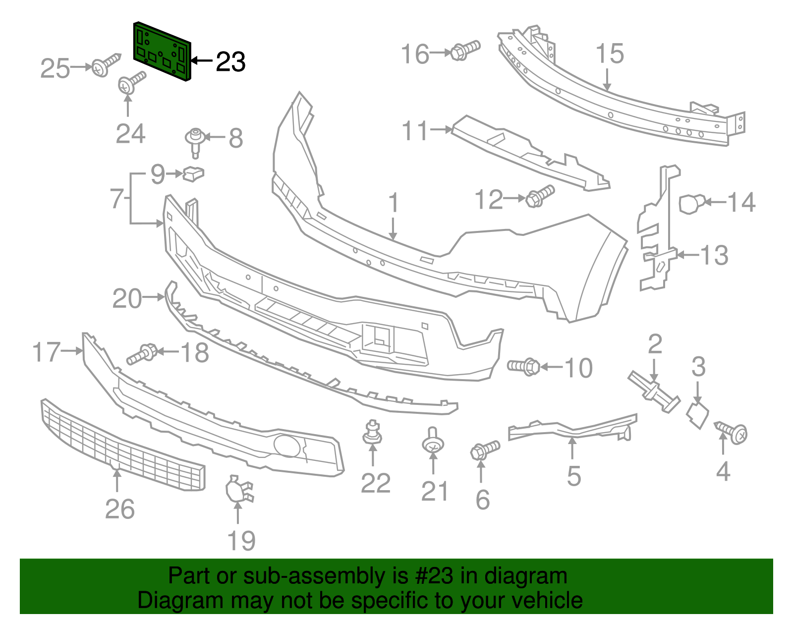 71180-T6Z-A00 - 2017-2020 Honda Ridgeline - Base Front License Plate ...