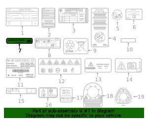 2013-2022 Land Rover Vin Label LR040889 | OEM Parts Online