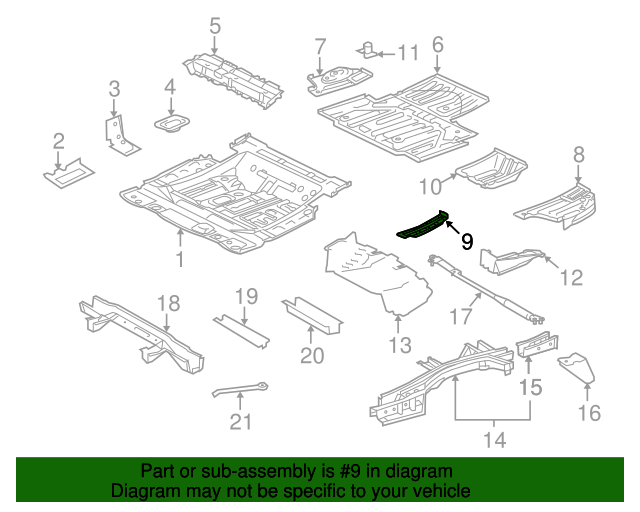 58336-0E080 - Floor Reinforced For 2010-2015 Lexus RX450h | Lexus OE Parts