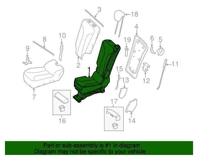 251-920-09-01-8K55 - Seat Assembly 2011-2012 Mercedes-Benz R 350 ...