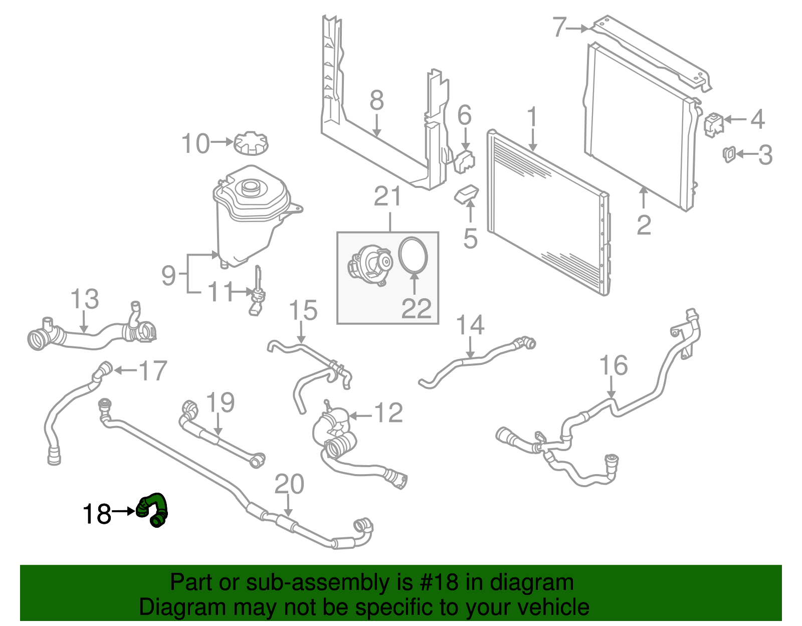 17127576367 - 2008-2019 BMW Coolant Hose (17-12-7-576-367) | BMW of ...