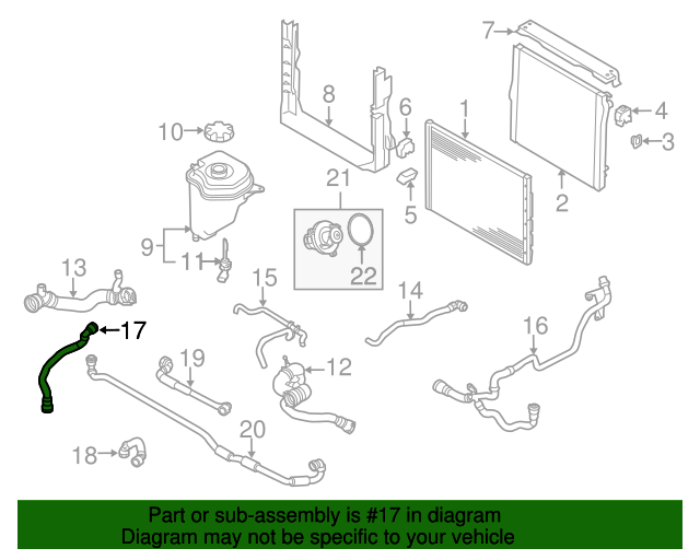 17127576370 - 2008-2019 BMW Coolant Hose (17-12-7-576-370) | BMW of ...