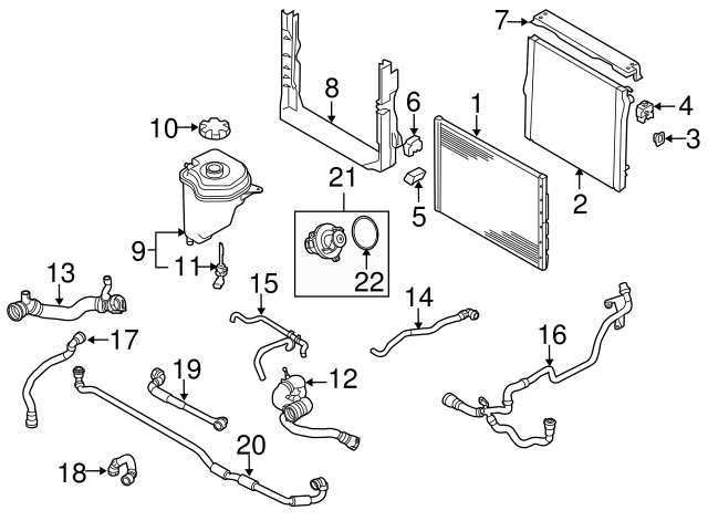 17-12-7-576-361 - Engine Coolant Overflow Hose 2008-2014 BMW ...