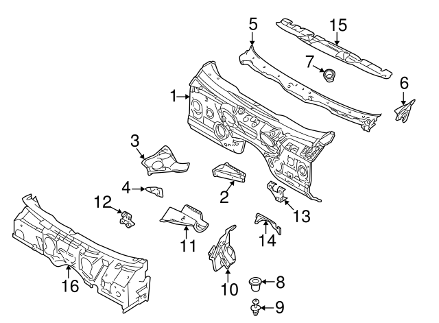 51718186501 - 1995-2019 BMW Cowl Grille Grommet (51-71-8-186-501) | BMW ...