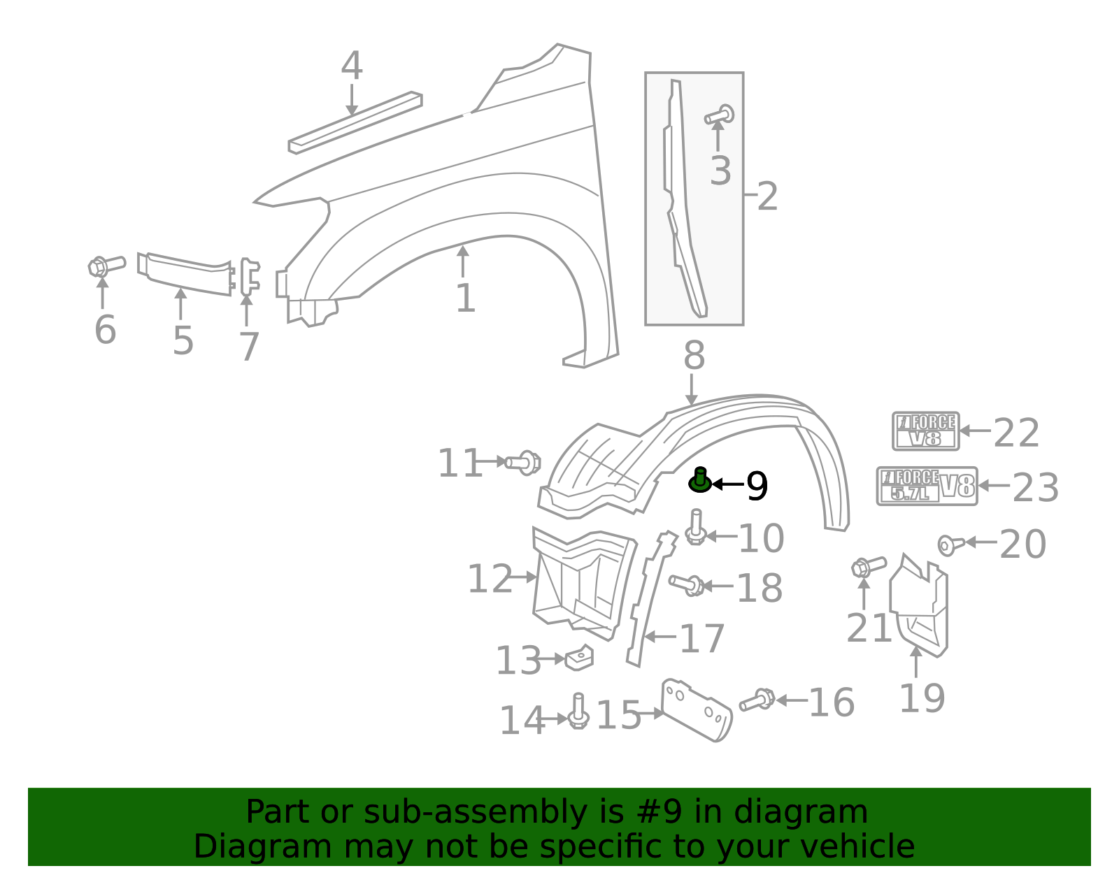 90189-06013 - Fender Liner Grommet 1991-2021 Toyota | Longo Toyota Parts