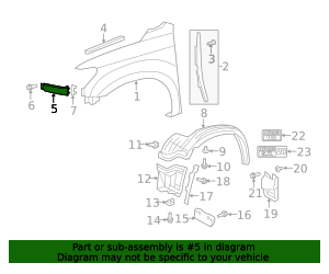 53931-0C901 - Fender Extension Panel (Right, Front) - 2007-2013 Toyota ...