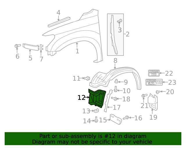53806-0C020 - Fender Liner Extension 2007-2013 Toyota Tundra ...