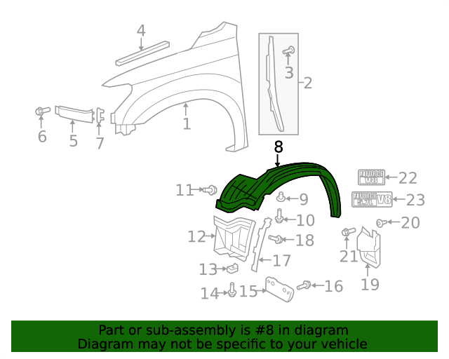 53807-0C011 - Fender Liner - 2010-2020 Toyota | Nucar Toyota of North ...