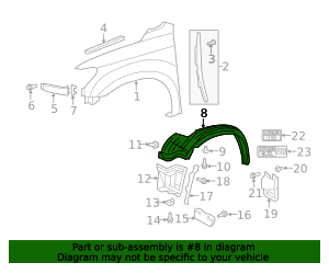 53807-0C011 - Fender Liner - 2010-2020 Toyota | Nucar Toyota of North ...