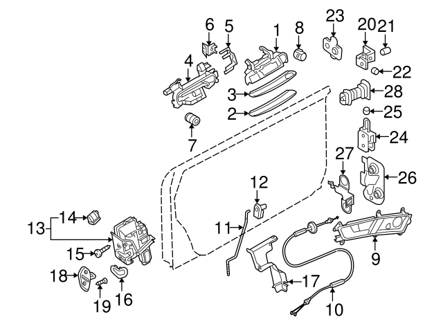 4F0-837-085-A - Door Latch Cable 2005-2011 Audi | AutoNationParts.com