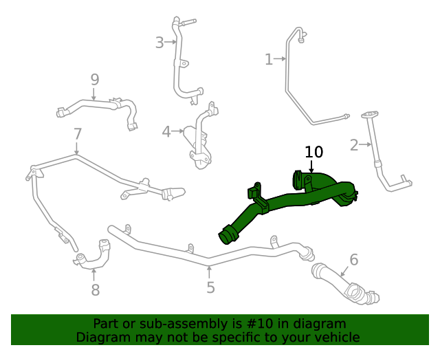 260-200-02-00 - Turbocharger Coolant Line 2019-2022 Mercedes-Benz A 220 ...