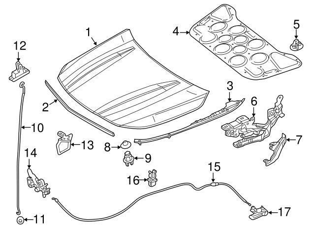 117-880-02-28 - Hinge 2014-2019 Mercedes-Benz | Mercedes-Benz USA Parts
