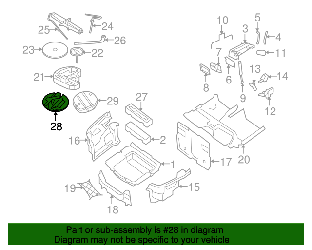 2006-2013 Volvo C70 Trunk Floor Storage Box 31381882 | AutoNationParts.com