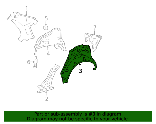2019-2022 Toyota Avalon Outer Wheelhouse 61632-07901 | Toyota Parts Center