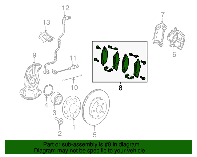 2008-2015 Mercedes-Benz Disk Brake Pad Front 000-420-09-05 | MB Parts ...