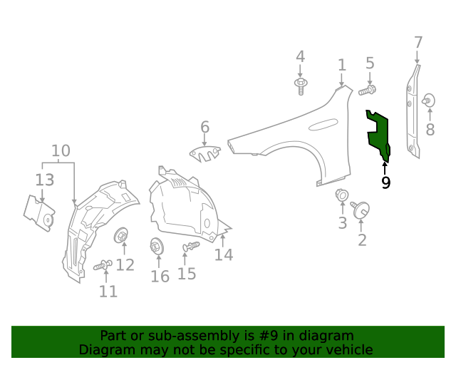 213-885-00-37 - Fender Insulator 2017-2023 Mercedes-Benz | Mercedes ...