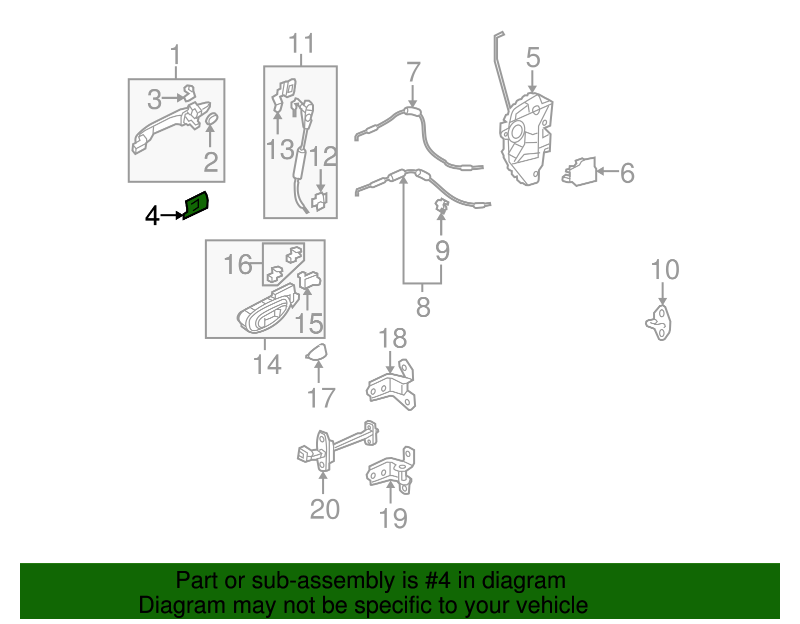 OEM 2002-2017 Honda Handle, Outside Spacer 72146-S9A-003 | Honda ...