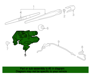 28710-5SA0A - Wiper Motor 2018-2024 Nissan LEAF | Nissan Parts ...