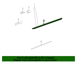 212-735-10-65 - Belt Weather-Strip 2010-2016 Mercedes-Benz | Mercedes ...