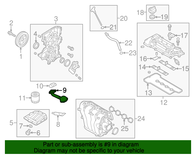 26250-2B000 - Engine Oil Pump Pickup Tube - 2012-2015 Hyundai | World ...