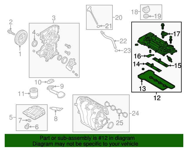 22410-2B612 - Engine Valve Cover 2012-2021 Hyundai | AutoNationParts.com