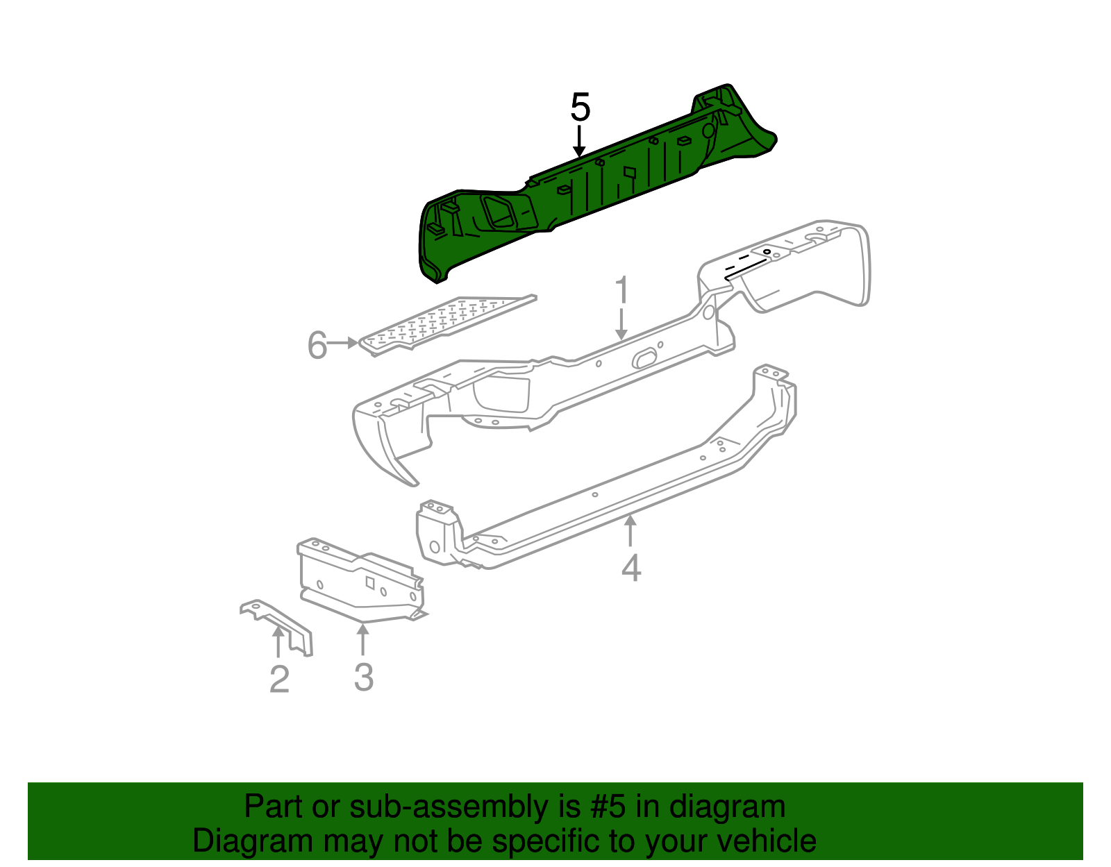 2004-2012 GM Center Rear Bumper Step Pad 10372929 GM | GMPartsDirect.com
