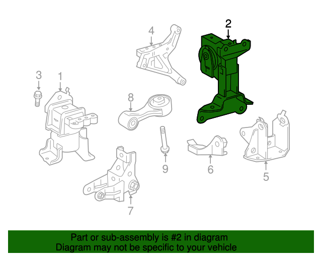 2012-2015 Scion iQ Insulator Engine Mo 12372-47060 | Toyota Parts Center