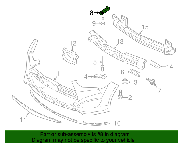 2013-2017 Hyundai Veloster Bumper Cover Support Rail 86555-2V000 | OEM ...