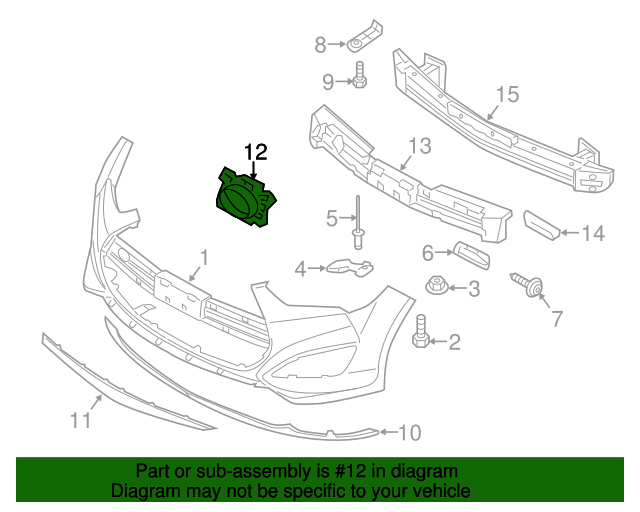 86576-2V510 - Bumper Cover Reinforcement - 2013-2017 Hyundai Veloster ...