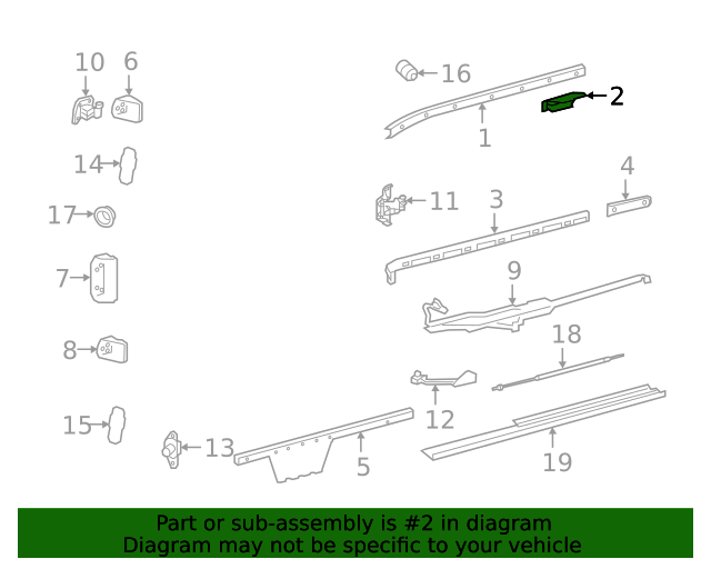 906-760-02-29 - Center Rail Bracket 2010-2023 Mercedes-Benz | Mercedes ...