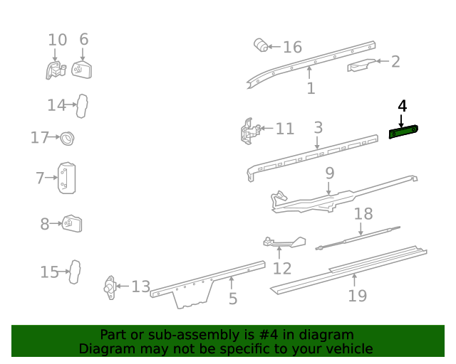 906-690-00-30-9051 - Center Rail Cover 2010-2024 Mercedes-Benz ...