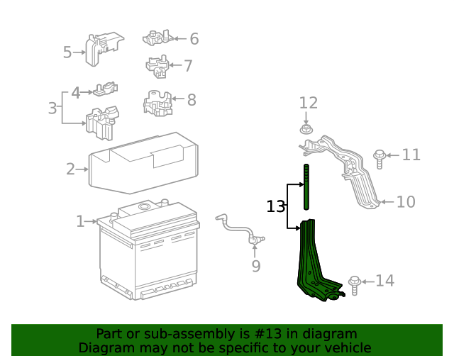 2019-2023 Toyota Battery Hold Down Bracket 74405-0R010 | OEM Parts Online