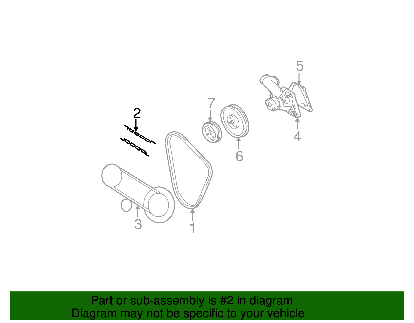 57231-22000 - Power Steering Belt - 1995-2002 Hyundai Accent | World ...