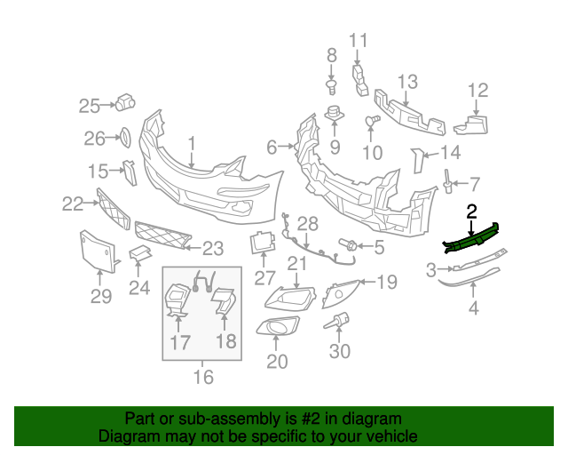 251-880-11-14 - Bumper Cover Bracket 2006-2010 Mercedes-Benz ...