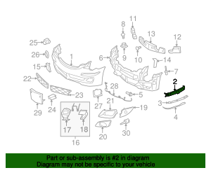251-880-11-14 - Bumper Cover Bracket 2006-2010 Mercedes-Benz ...