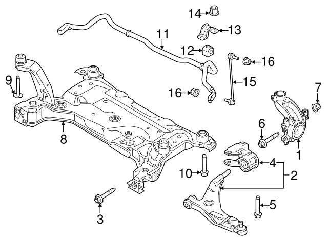 7N5Z-00812-A 2013-2019 Ford Engine Cradle Rear Bolt | Fairway Ford Parts