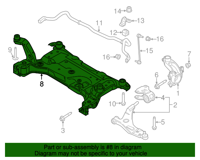 2015-2019 Lincoln MKC Cross Member Assembly EJ7Z-5019-A | OEM Parts Online
