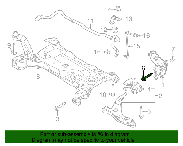 2013-2019 Ford Lower Control Arm Mount Bolt -W716075-S442 | TascaParts.com
