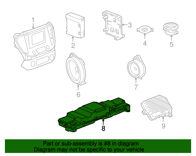 2017-2024 GM Front Floor Speaker 13590804 GM | GMPartsDirect.com