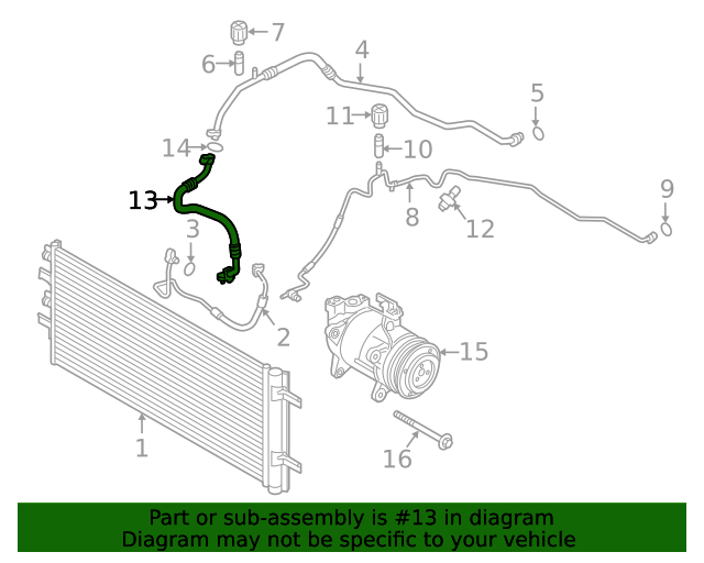 64539209723 - 2016-2019 BMW AC Hoses (64-53-9-209-723) | BMW of South ...