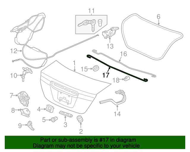 74872-TR3-A10 - Spg L, Trunk Open 2012 Honda Civic | Honda Parts Online