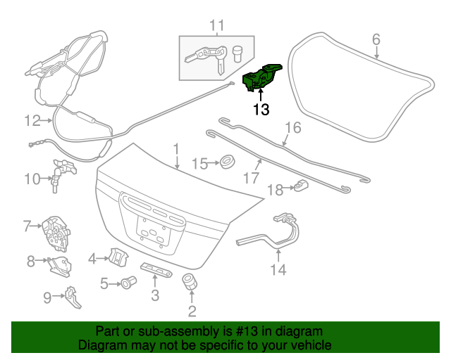 74882-TR0-A01ZC - Opener Assembly 2012 Honda Civic | Honda Parts Online