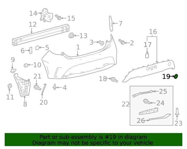 52107-12170 - Tow Eye Cap - 2019-2022 Toyota Corolla | Lithia Toyota Parts