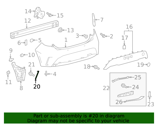 2020-2021 Toyota Corolla Reflector Panel 81920-12120 | Toyota Parts Center