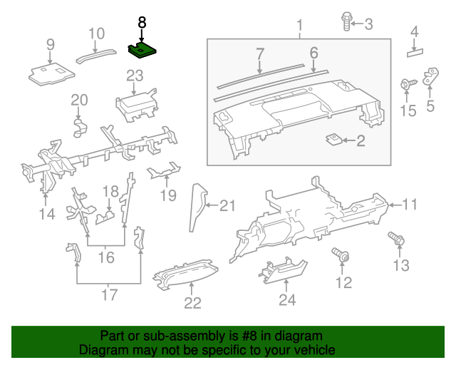 55349-47040 - Cushion - 2017 Toyota Prius V | OEM Genuine Toyota Parts