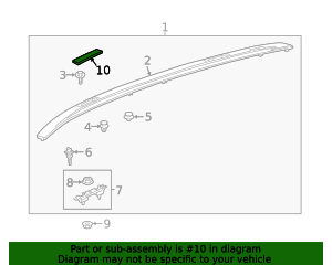 2019-2024 Toyota Roof Rack Cover (Right) 75631-0R010-C3 | Toyota Parts ...