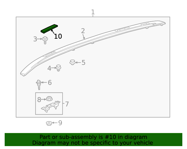 Toyota Roof Rack Cover (Right) 75633-0R010-C3 | Auto Parts